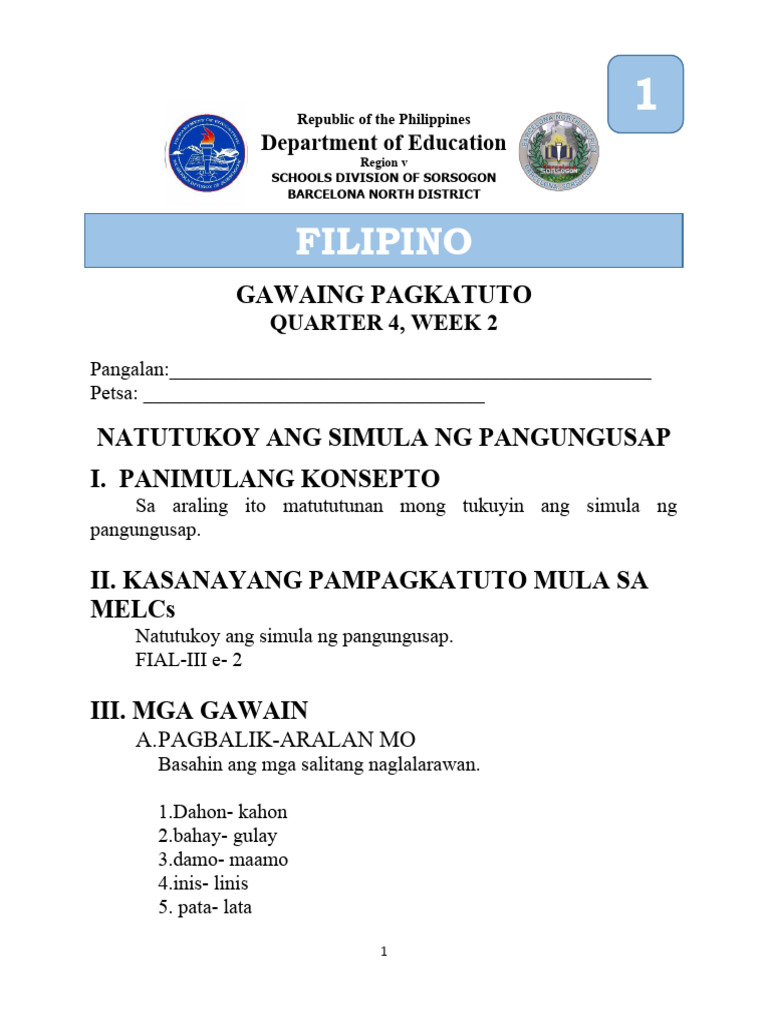 Filipino Week 2 | PDF
