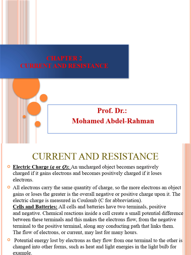 36160chapter 2 Current and Resistance | PDF | Electrical Resistance And Conductance | Voltage