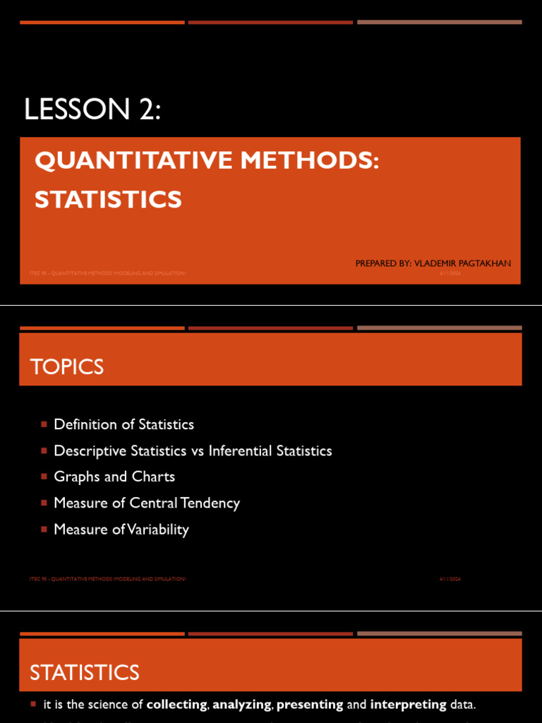 Quantitative Methods in Statistics | PDF | Mode (Statistics) | Mean