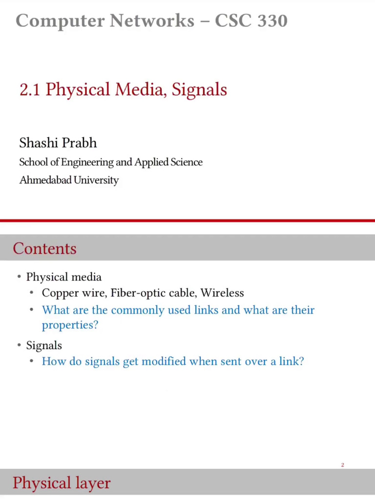 2.1 Physical Media, Signals | PDF