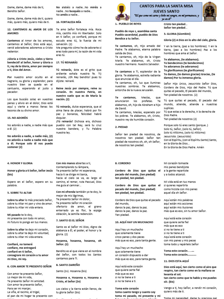 JUEVES SANTO 2023 | PDF | Cristo (título) | Pecado