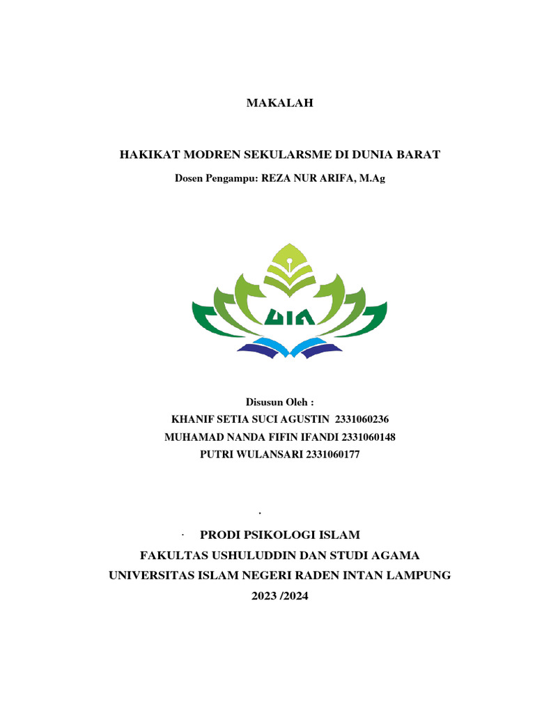 Makalah Pmdi Aca M | PDF | Filsafat | Agama & Spiritualitas