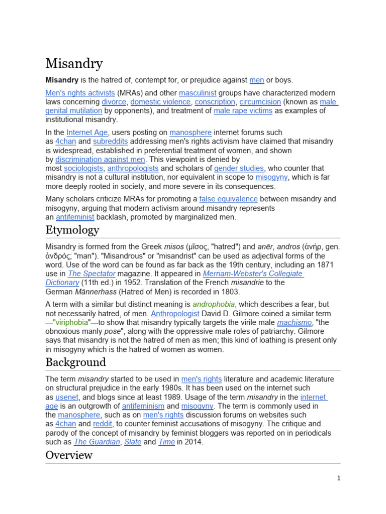 Misandry | PDF | Misandry | Gender