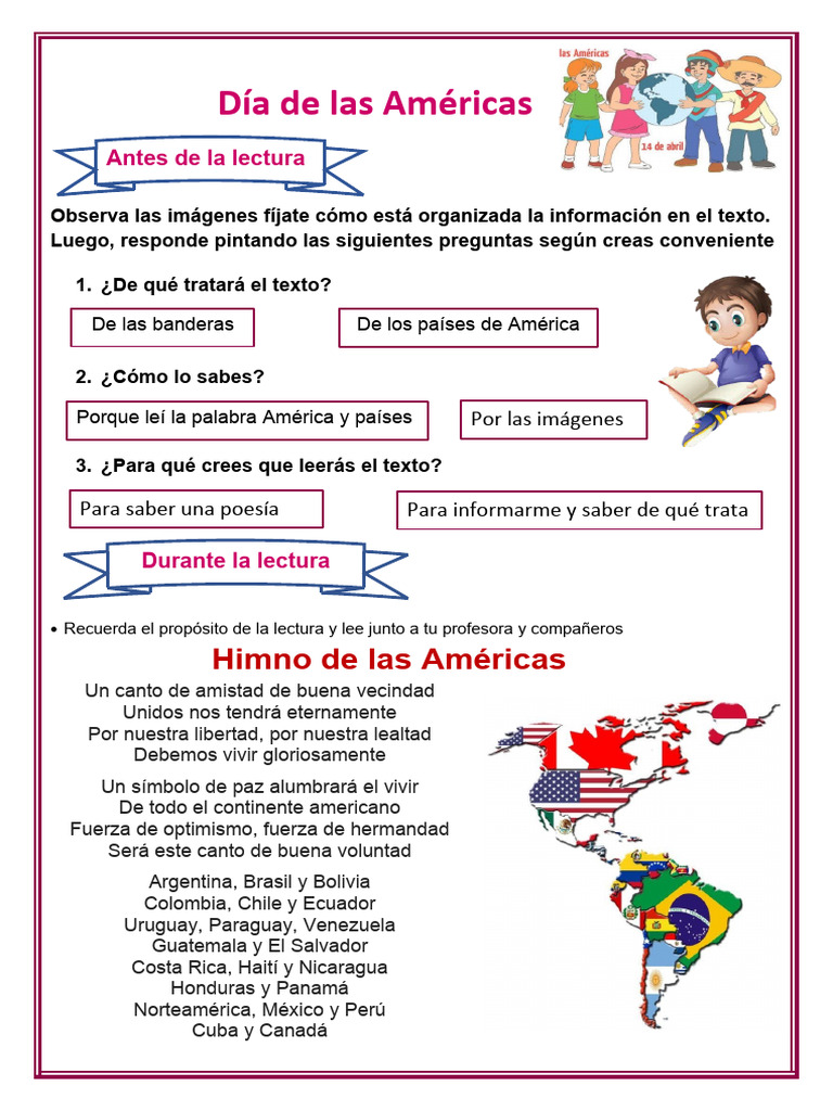 Ficha Día de Las Américas | PDF | Américas | América del Sur