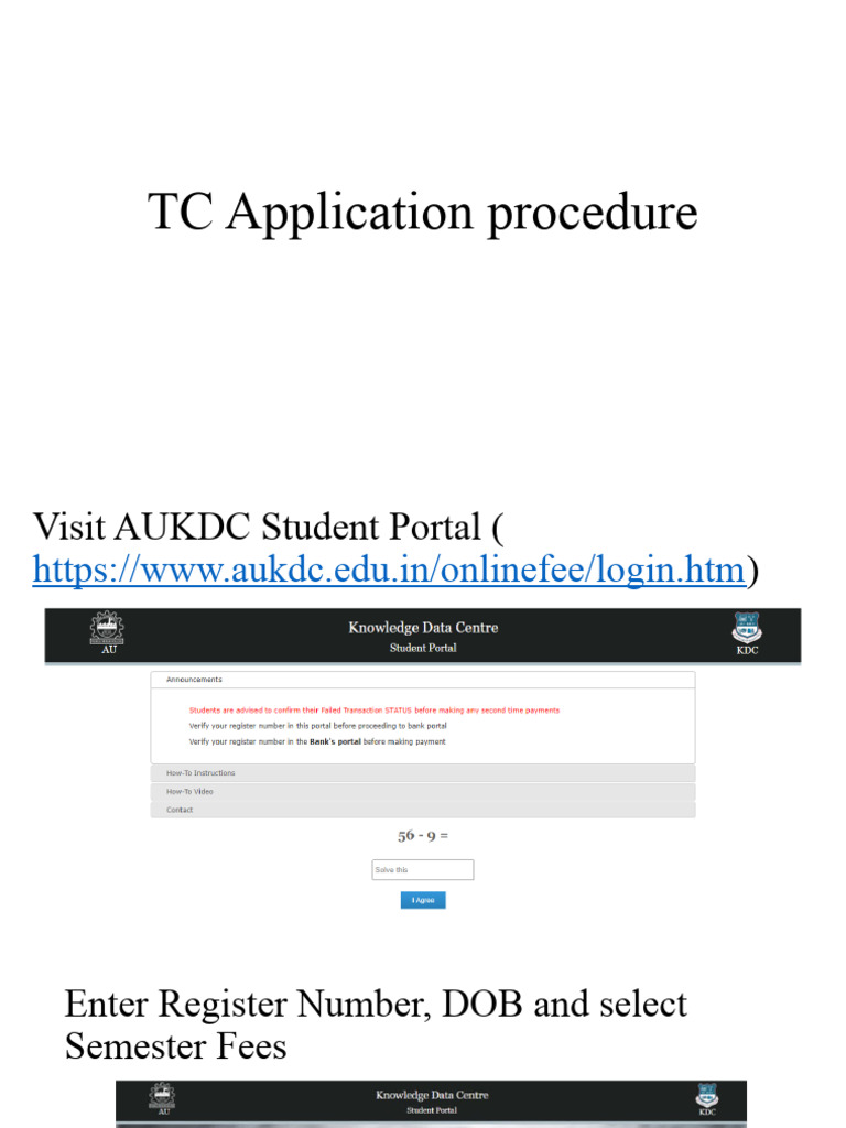 TC Application Procedure | PDF | Finance & Money Management