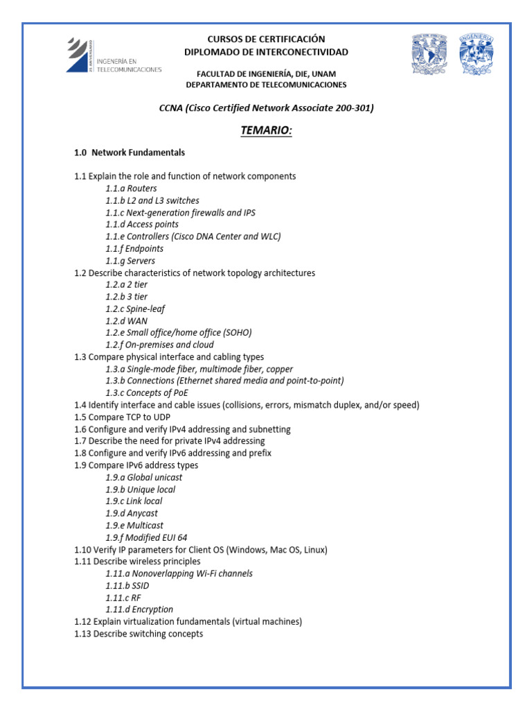 CCNA-TEMARIO | PDF | Computer Network | Ip Address