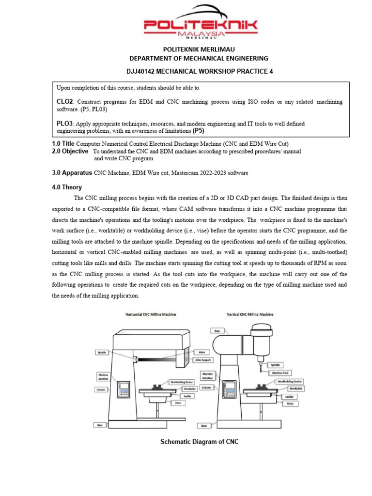 Group E, F and G - Labsheet Mastercam DJJ40142 | PDF | Numerical Control | Machines