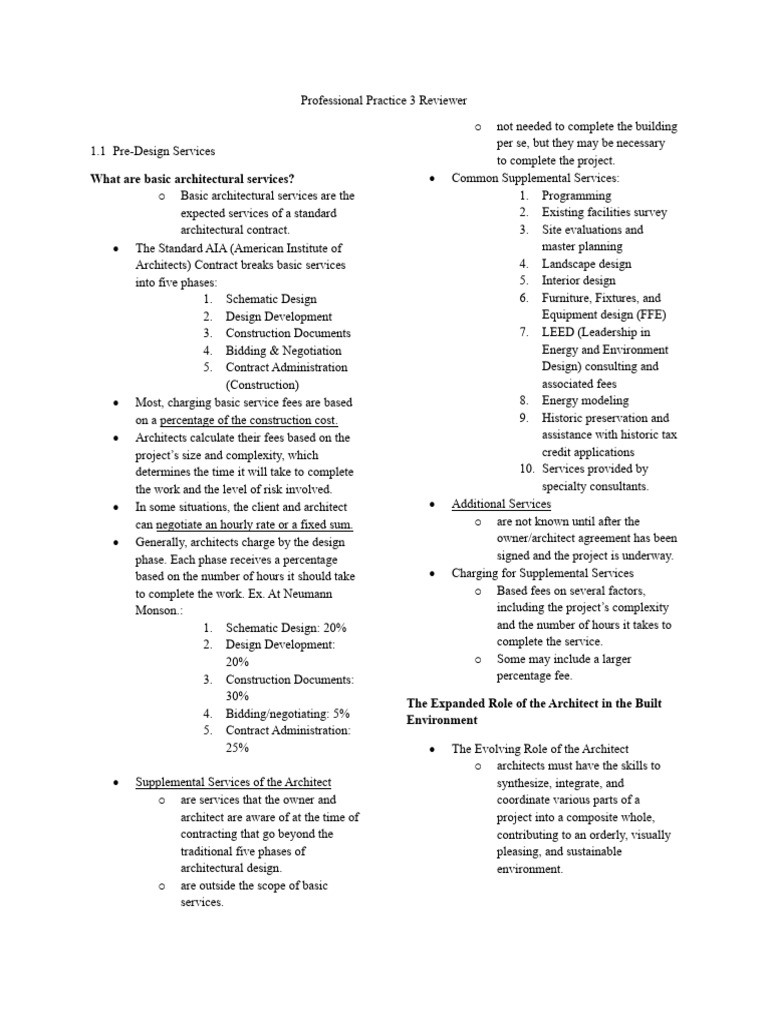 Complete Prof Prac Reviewer | PDF | Architect | Land Lot