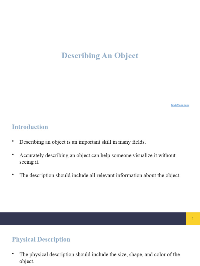 Describing an Object | PDF | Information | Communication