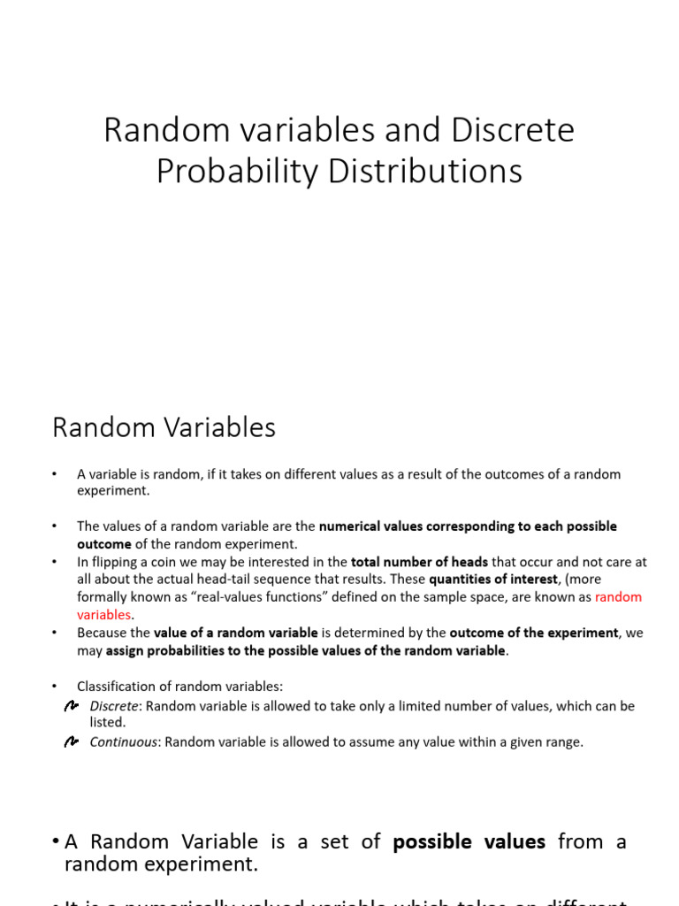 S-11 - Random Variables and Discrete Probability Distributions | PDF | Probability Distribution ...