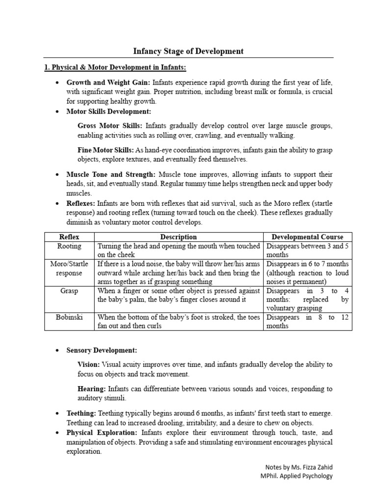 Lecture 3-4 Infancy Stage of Development | PDF | Language Development ...