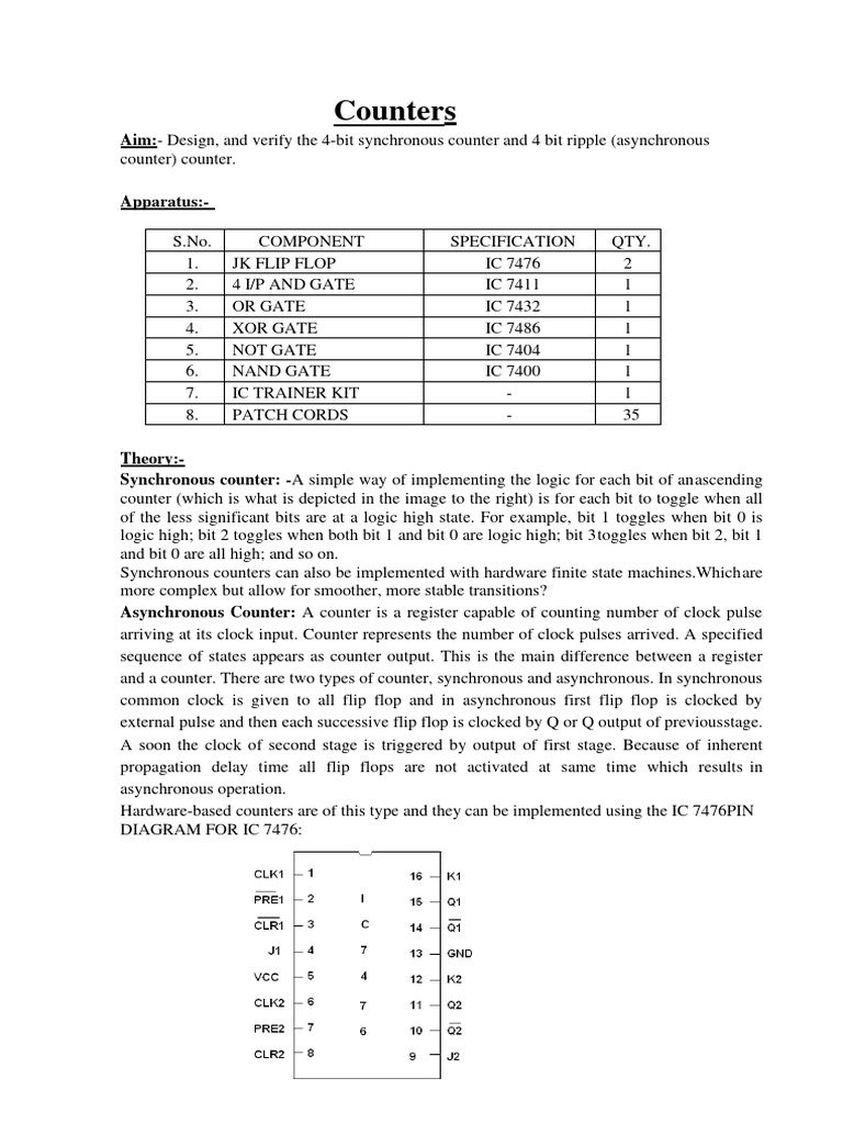 DLD-Counters Experiemnt | PDF | Electronic Engineering | Digital Electronics
