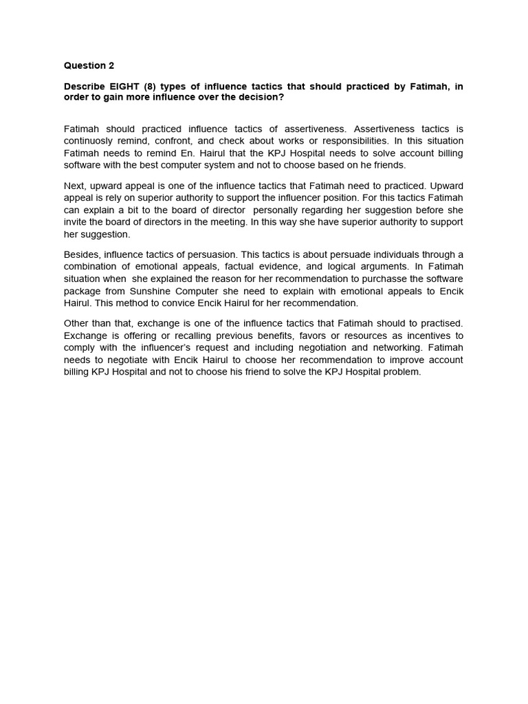 CASE STUDY QUESTION 2 | PDF