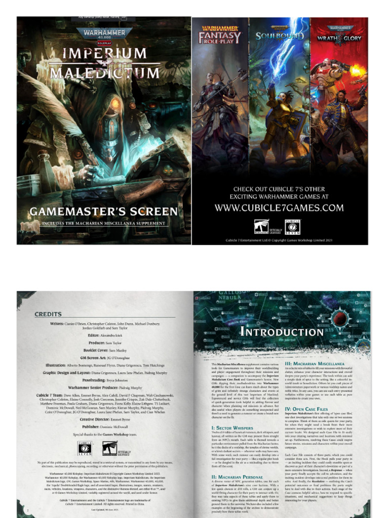 WH40K Imperium Maledictum GM Screen | PDF