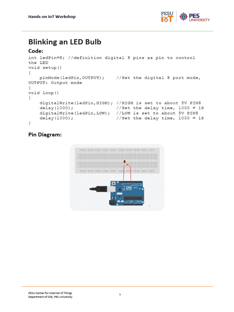 Iot Workshop Handout Programs Pdf Arduino Internet Of Things