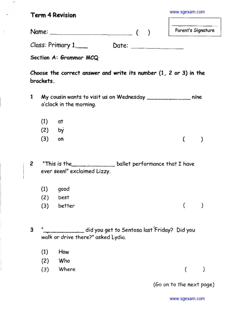 2021 P1 English Revision1 MGS | PDF