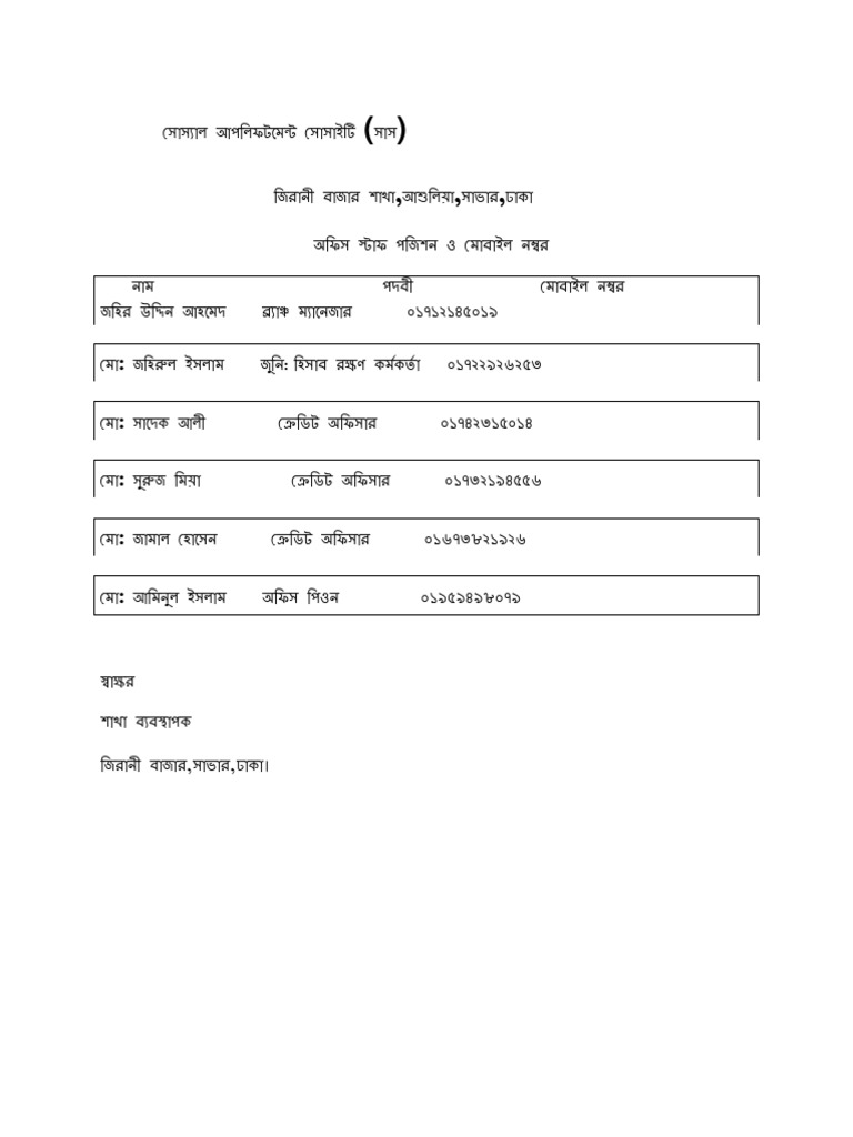 Staff Phone Number | PDF