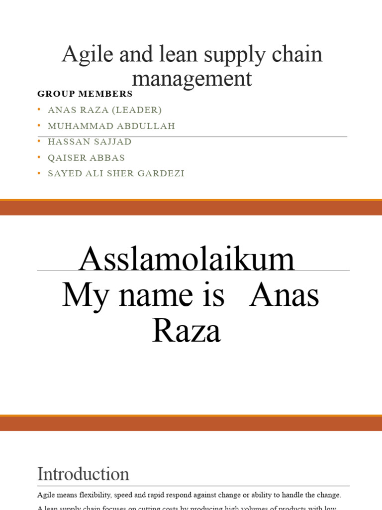 Agile and Lean SCM | PDF | Lean Manufacturing | Supply Chain