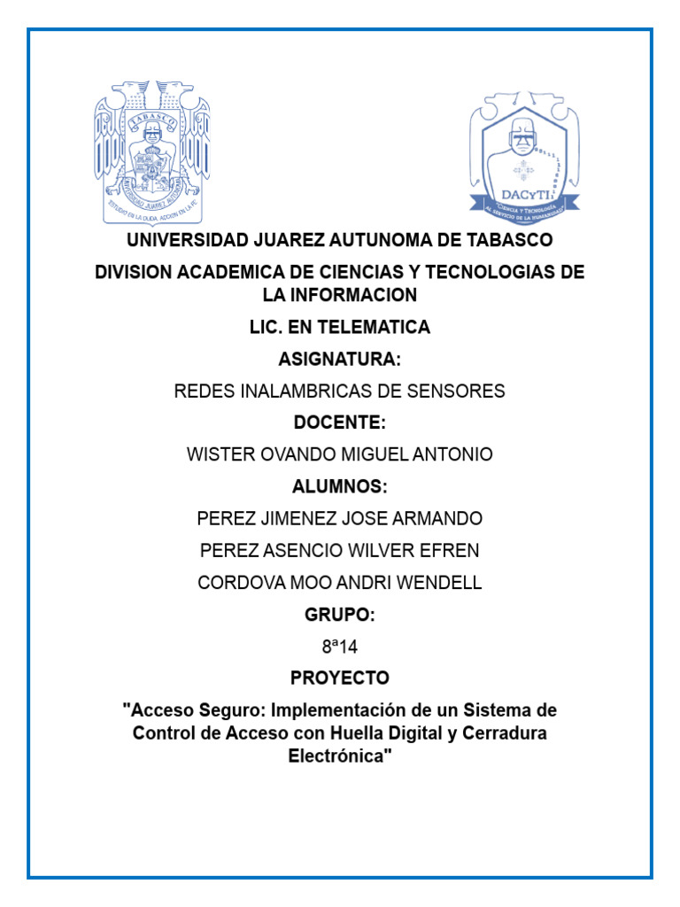Proyecto | PDF | Biometría | Arduino