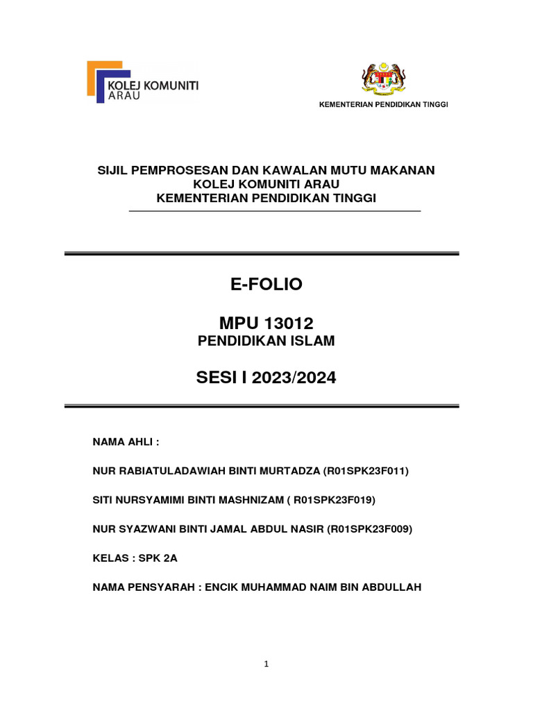 E-Folio Pendidikan Islam | PDF