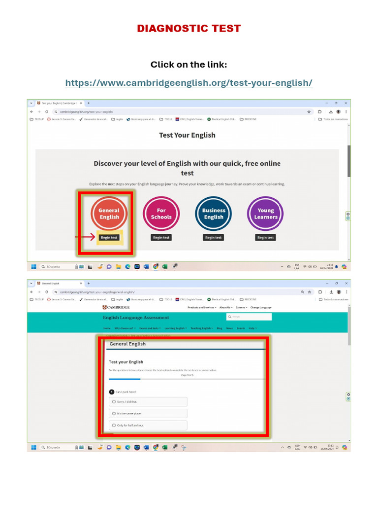 Diagnostic Test | PDF | Cocina, comidas y vino