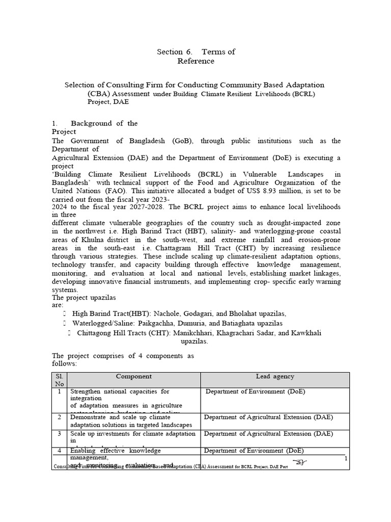 CBA Assessment for Bangladesh | PDF | Climate Resilience