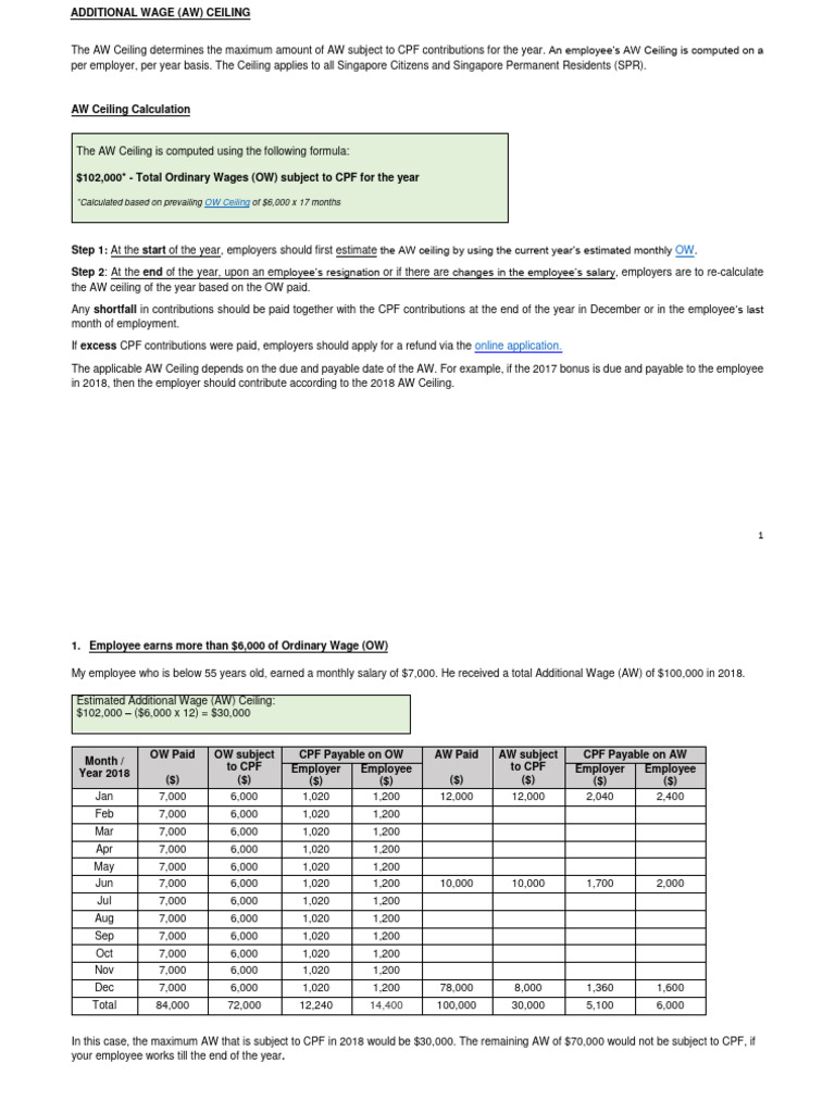 Exampleson Additional Wage Ceiling Computation | PDF | Employment | Salary