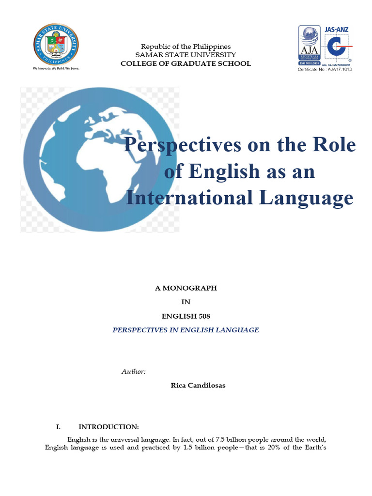 Monograph - Eil's Role | PDF | English Language | Multilingualism