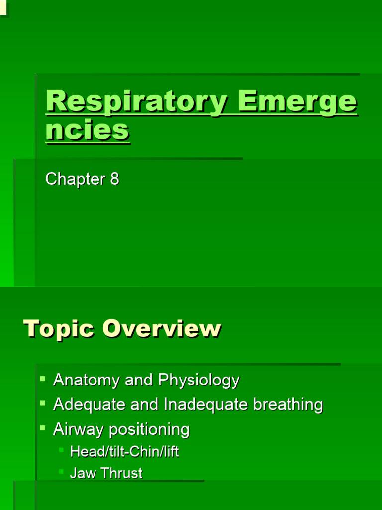 Respiratory Emergencies Overview Guide | PDF | Breathing | Chronic ...