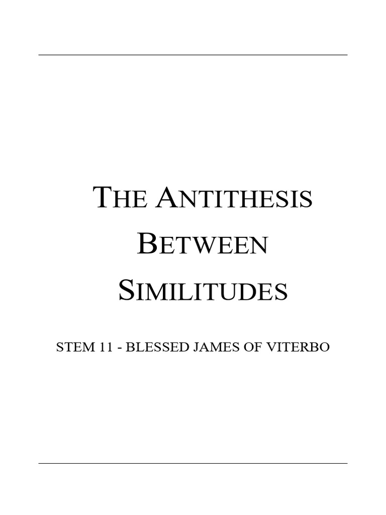 The Antithesis Between Similitudes | PDF | Science, Technology, Engineering, And Mathematics