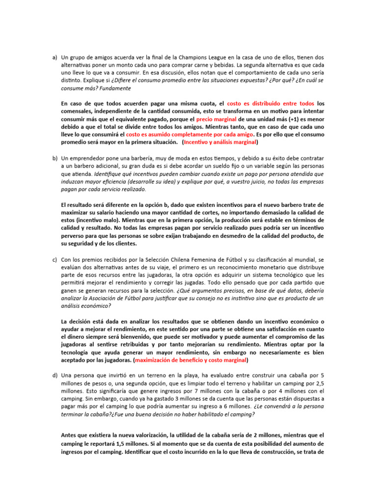 Desarrollo Taller Paula | PDF | Ventaja comparativa | Economias