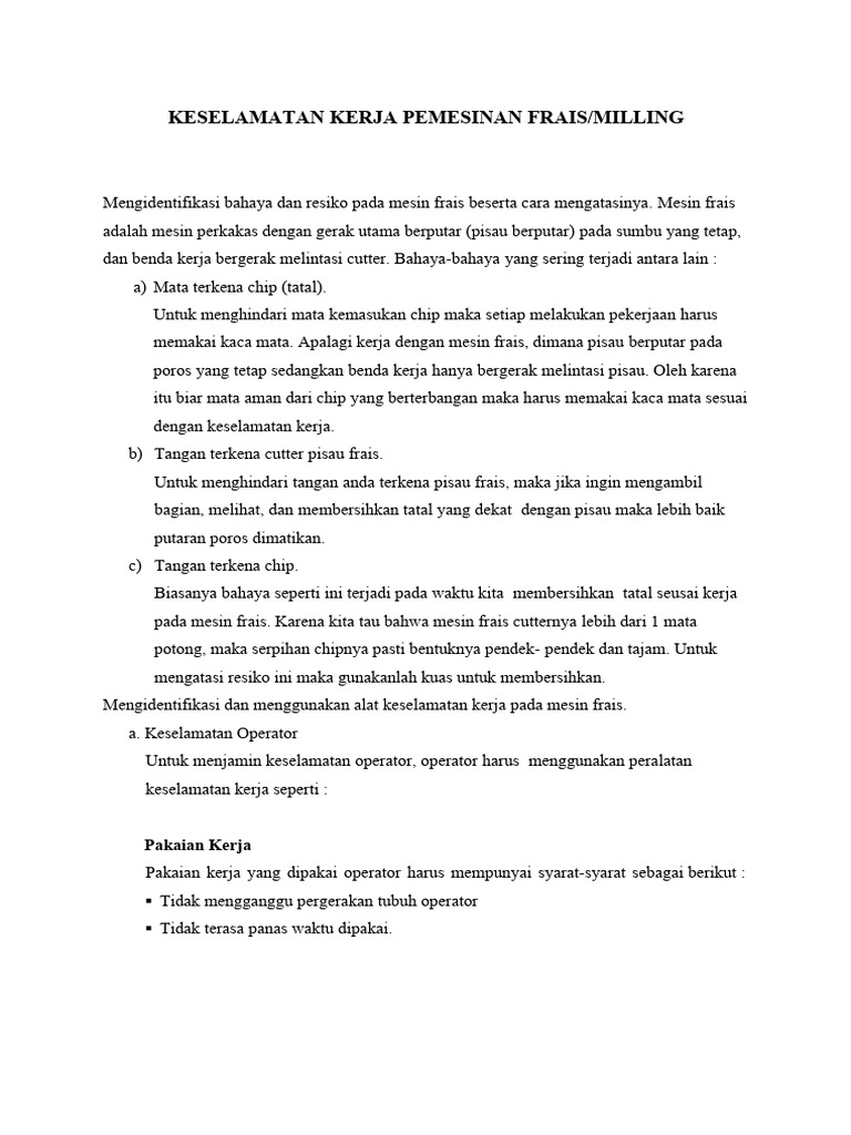 K3 Mesin Milling | PDF