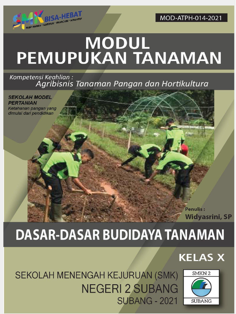 Modul Dasar-dasar Budidaya Tanaman Kelas X -Pemupukan | PDF Modul Dasar-dasar Budidaya Tanaman Kelas X -Pemupukan | PDF