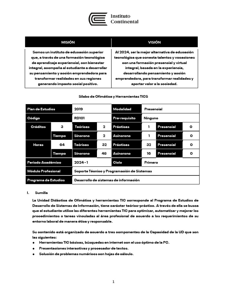 DS 01 Silabo-Ofimática y Herramientas TICs | PDF | Tecnología de información y comunicaciones ...