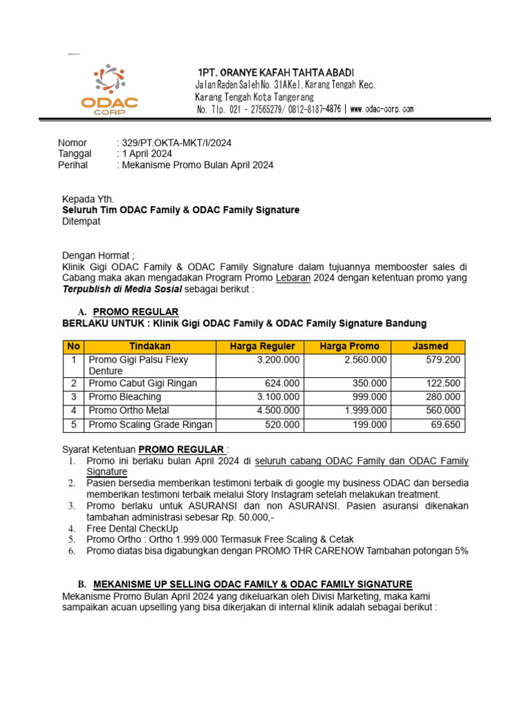 Mekanisme Promo Family & Signature | PDF | Bisnis