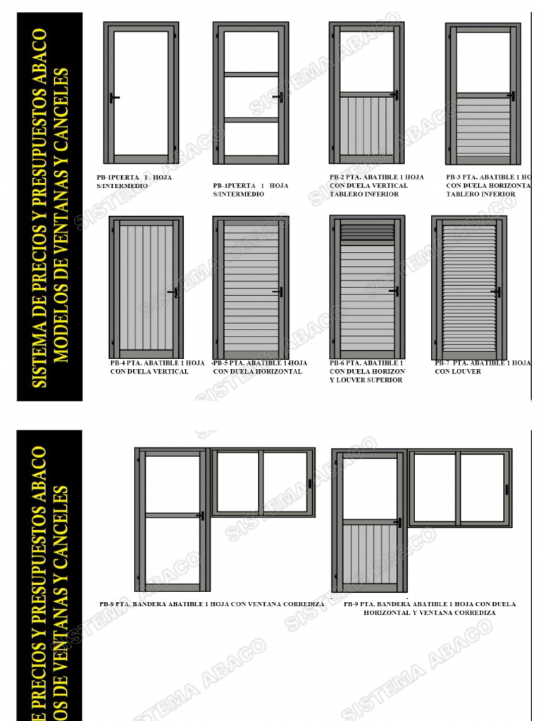 Libro de Categorias de Ventanas y Puertas | PDF