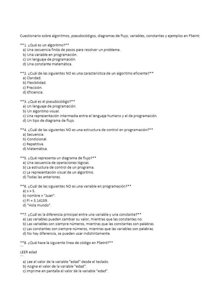 Tarea Primer Parcial Programacion I | PDF | Algoritmos | Programación de computadoras