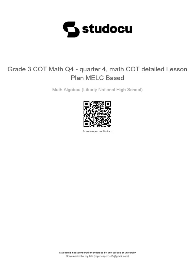 Grade 3 Cot Math q4 Quarter 4 Math Cot Detailed Lesson Plan Melc Based ... Grade 3 Cot Math q4 Quarter 4 Math Cot Detailed Lesson Plan Melc Based ...