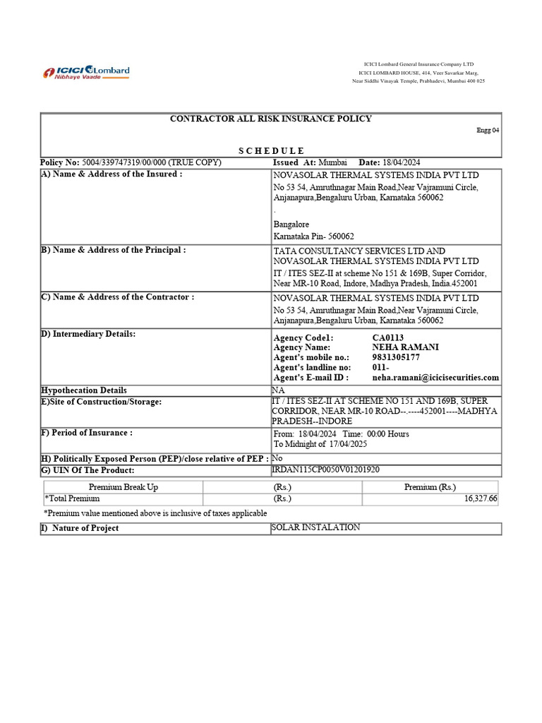 Car Policy | PDF | Insurance | Indemnity