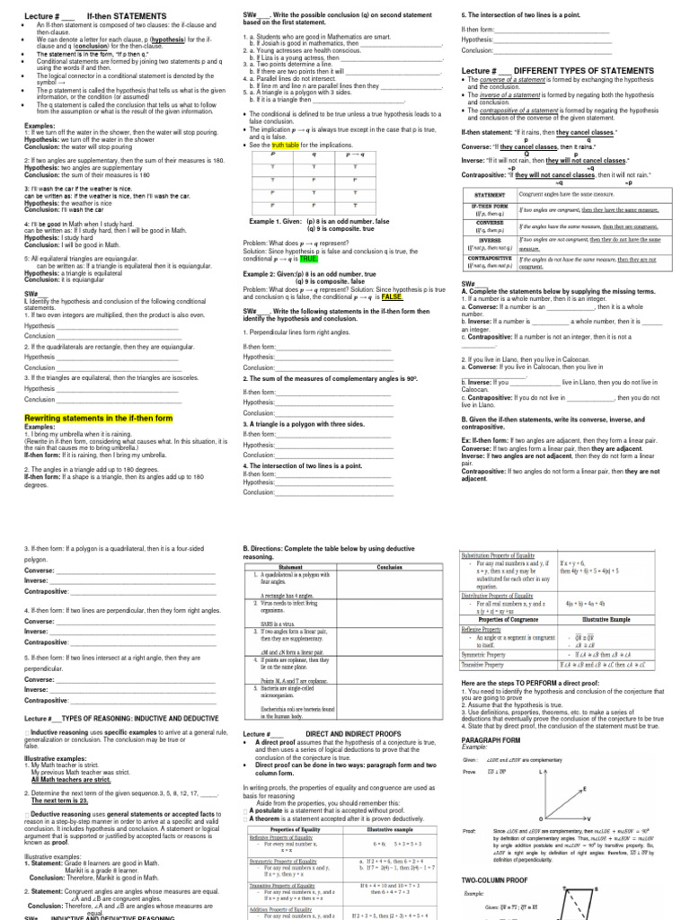 Q2-IF-THEN-LECTURE-v2.tipidity Shesh | PDF | Mathematical Proof ...