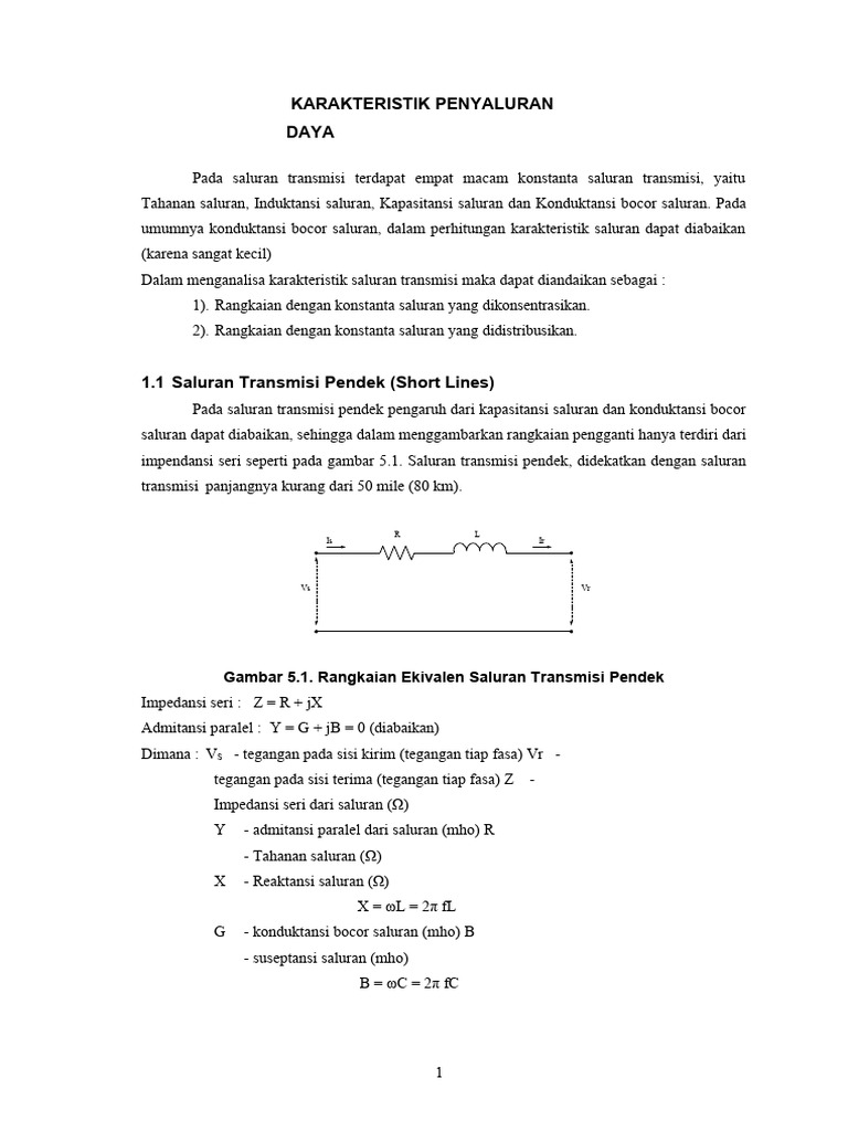 Karakteristik Saluran Transmisi Daya | PDF