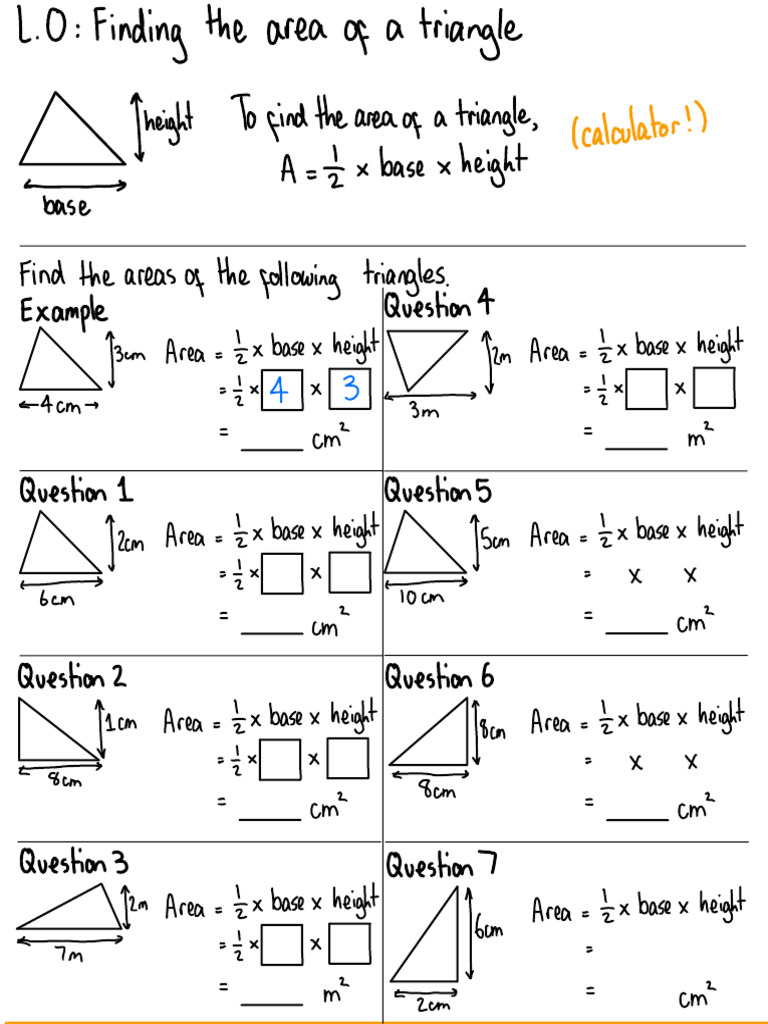 Area of Triangle | PDF | Teaching Methods & Materials