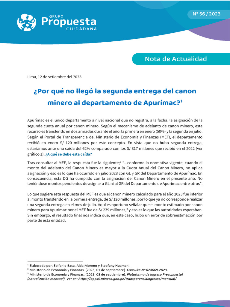 Nota de Actualidad 56 2023. Por Qué No Llegó La Segunda Entrega Del ...