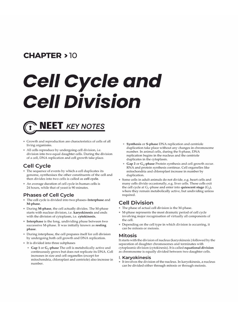 Cell Cycle and Cell Division | PDF