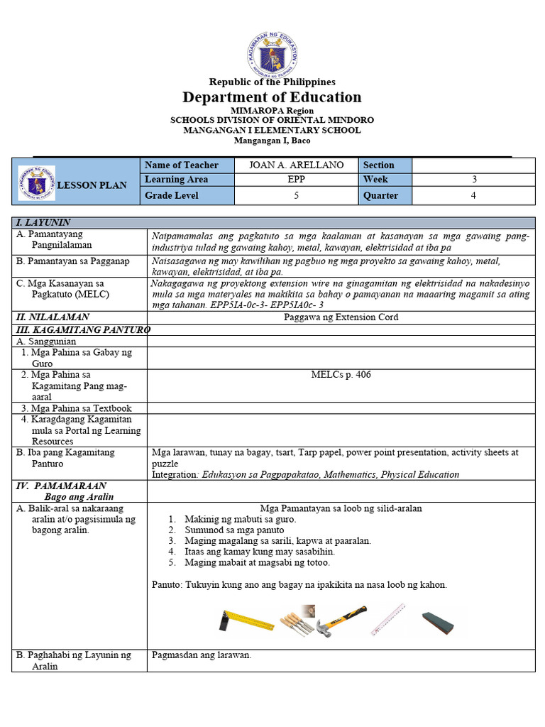 COT - Q4 - W4 - Industrial Arts | PDF