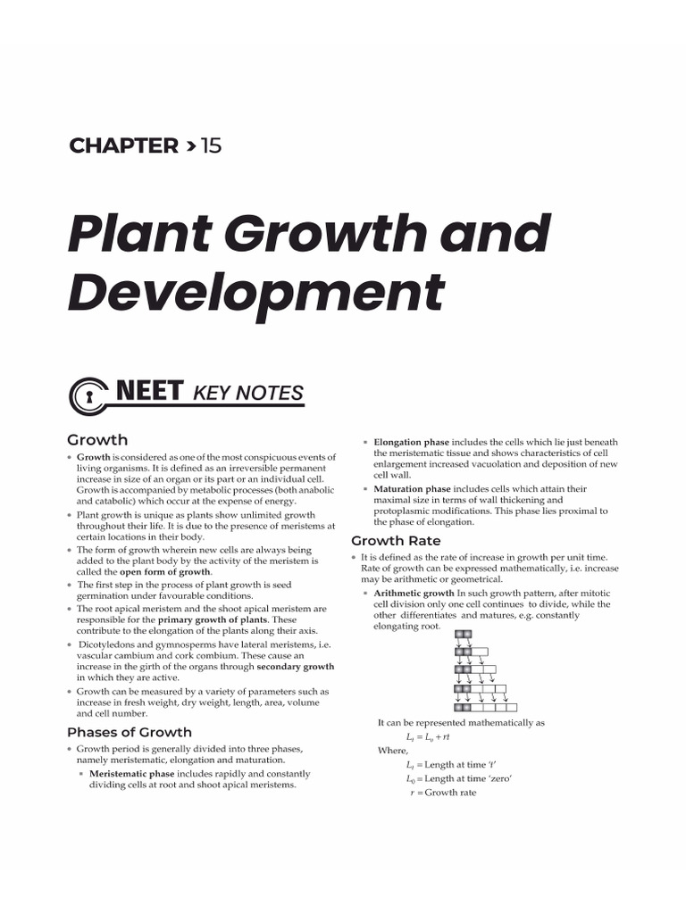 Plant Growth and Development Notes | PDF