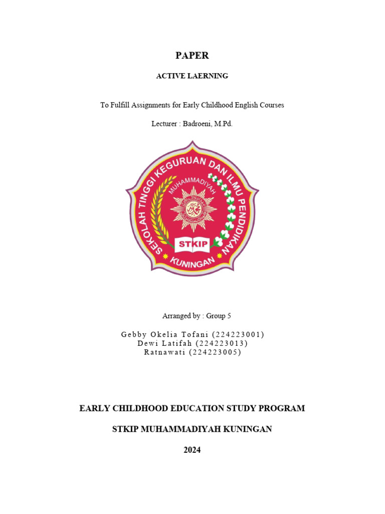 Paper Active Lerning Group 5 Fiks | PDF | Learning | Teachers