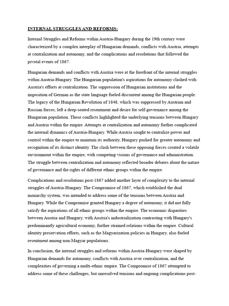 Austria-Hungary 19th Century Reforms | PDF | Austria Hungary | Hungary