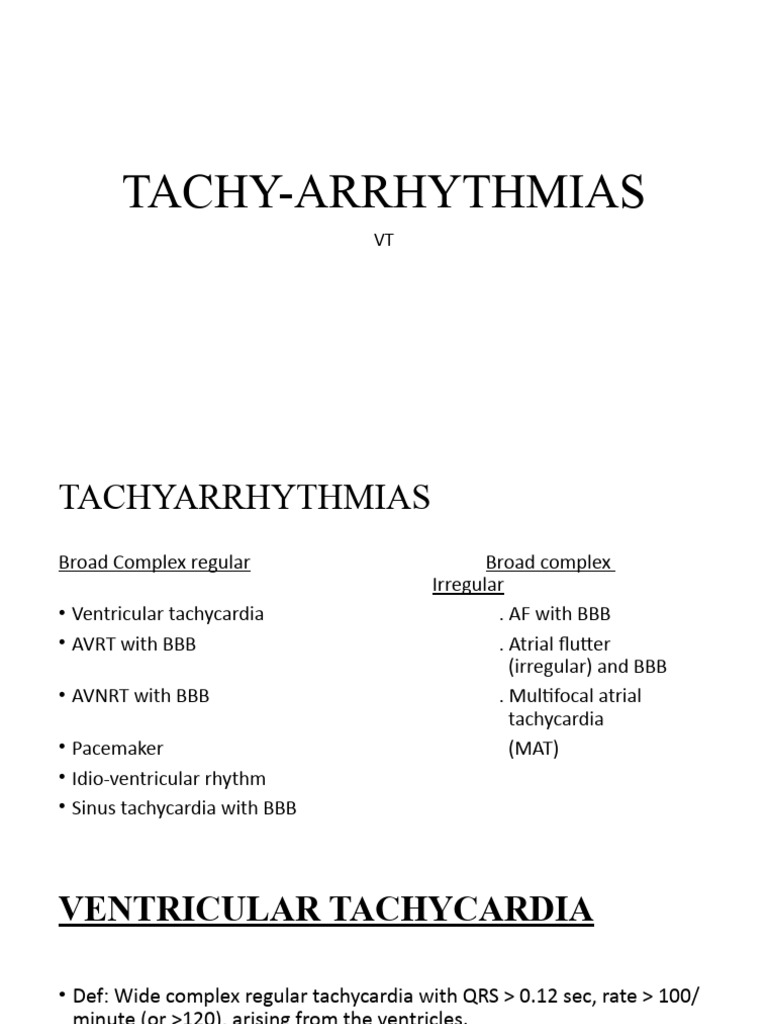 ECG Class ON VT Powerpoint | PDF | Cardiology | Heart