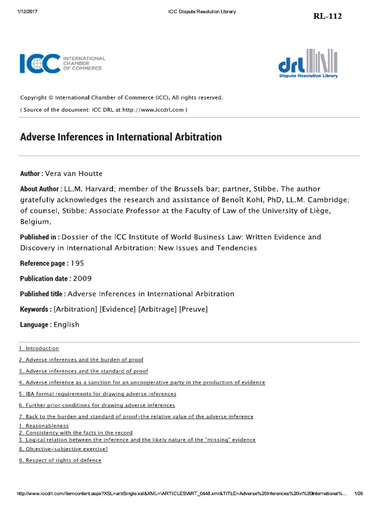 Adverse Inferences | PDF | Burden Of Proof (Law) | Evidence (Law)